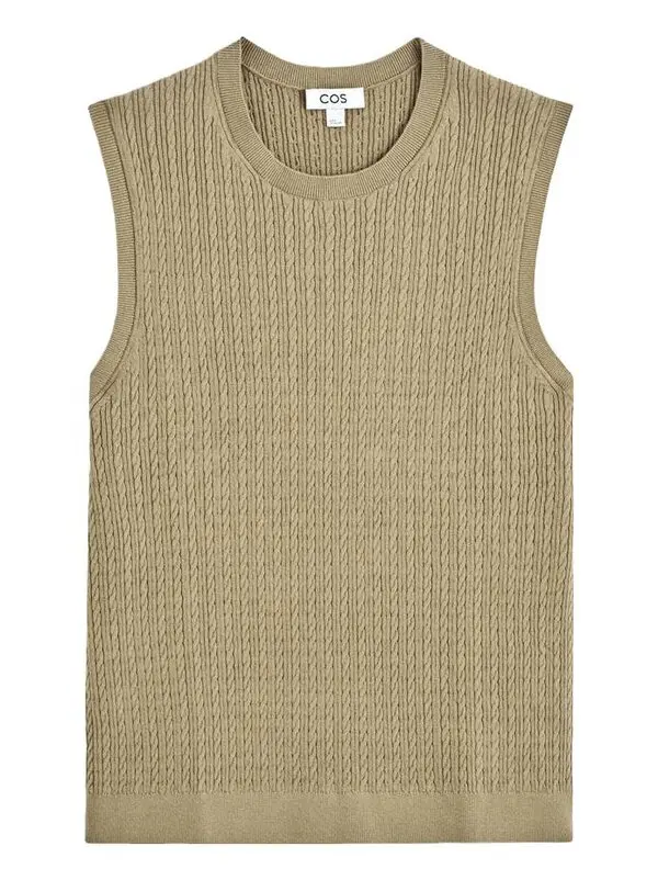 Cos Cable-knit Cotton-linen Tank Top - Beige
