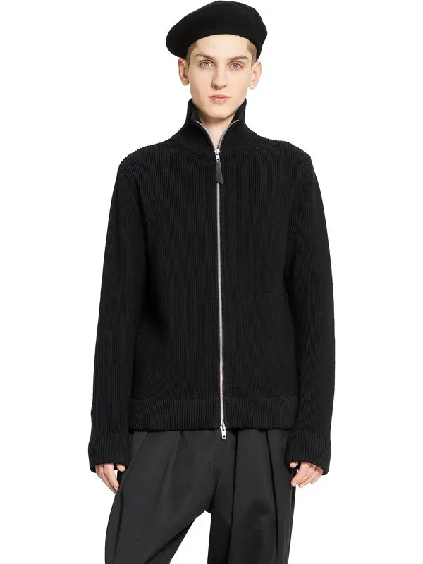MAISON MARGIELA Knit Zip-up Cardigan - Black