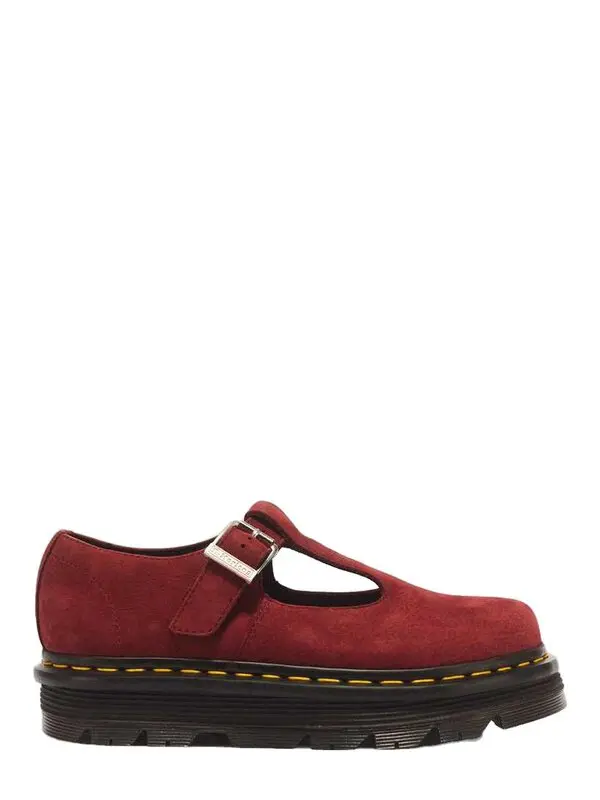 Dr. Martens Zebzag Milled Nubuck Mary Jane Shoes - Red