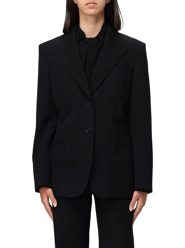 Chloé Single-breasted Cropped Wool Blazer With Classic Lapels - Black