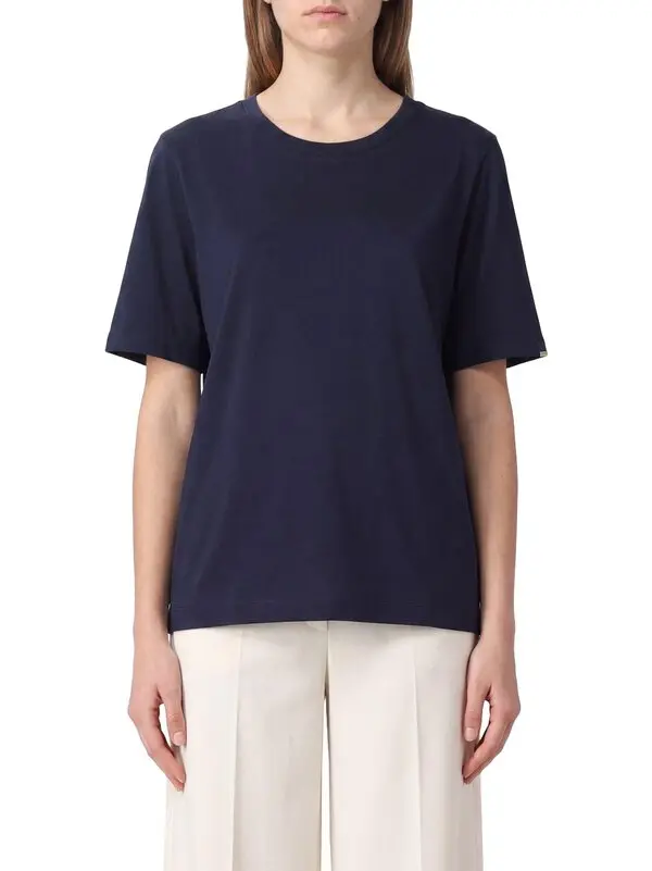 Herno Short-sleeved Crew Neck T-shirt In Pure Cotton - Blue