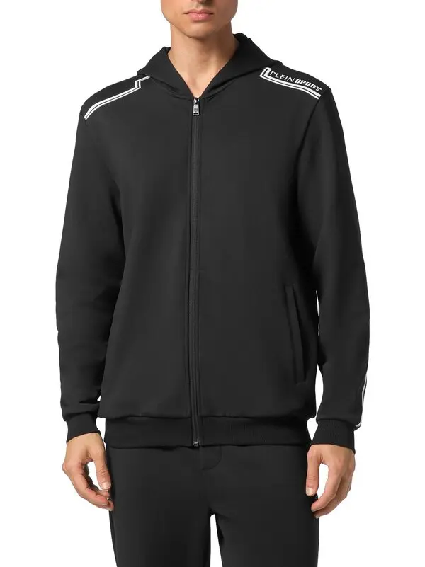 PLEIN SPORT Zip-up Track Jacket With Logo Detailing - Black