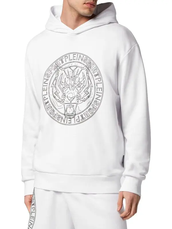 PLEIN SPORT Tiger Emblem Hoodie - White