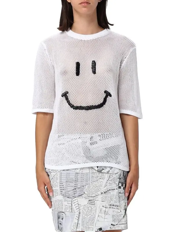 Moschino Knit Smiley Face Sweater - White