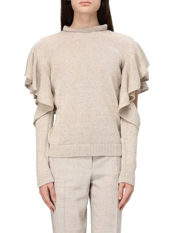 Moschino Ruffled Sleeve Sweater - Beige