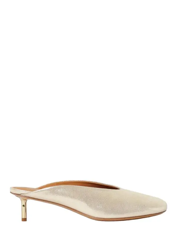 FORTE_FORTE Metallic Mid Heel Mules - Grey