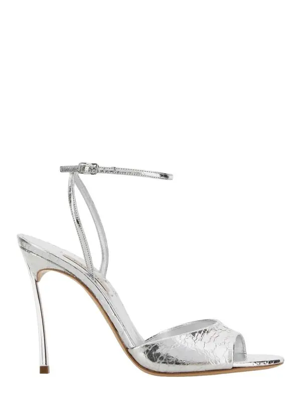 Casadei Metallic Heeled Sandals - Silver