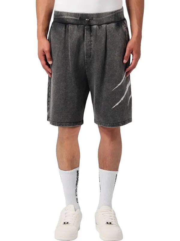 PLEIN SPORT Graphic Print Shorts - Black