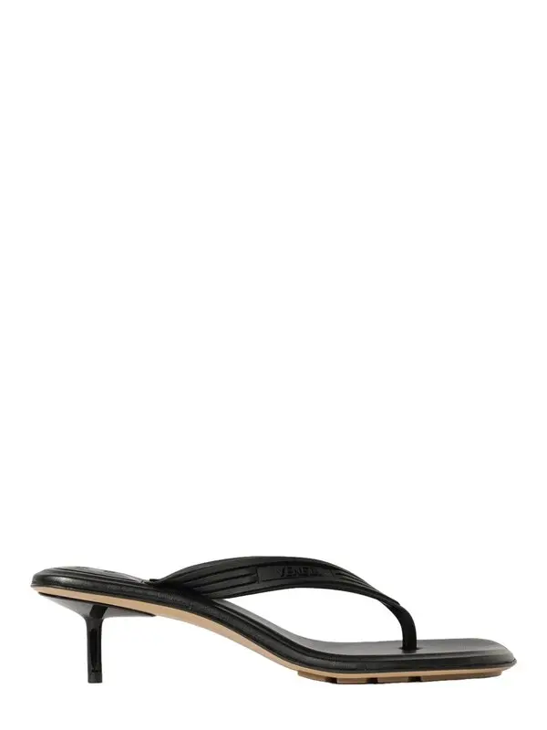 Bottega Veneta Rubber Thong Sandals With Stiletto Heel - Black