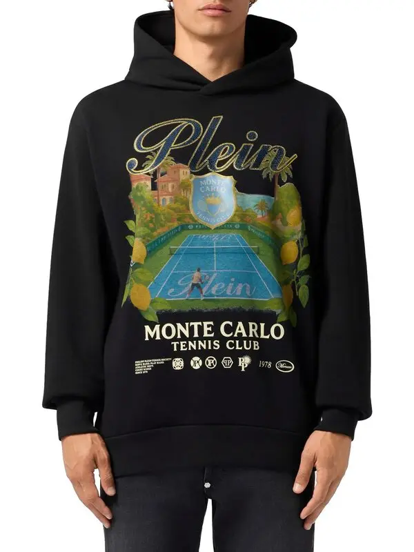Philipp Plein Graphic Print Hoodie - Black