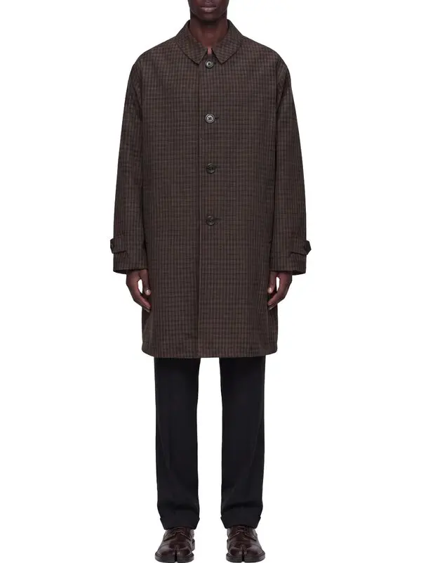 MAISON MARGIELA Checked Cotton Blend Trench Coat - Multicolor