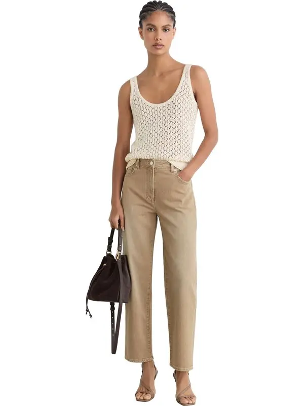 REISS Selin Mid-rise Straight-leg Jeans - Neutral
