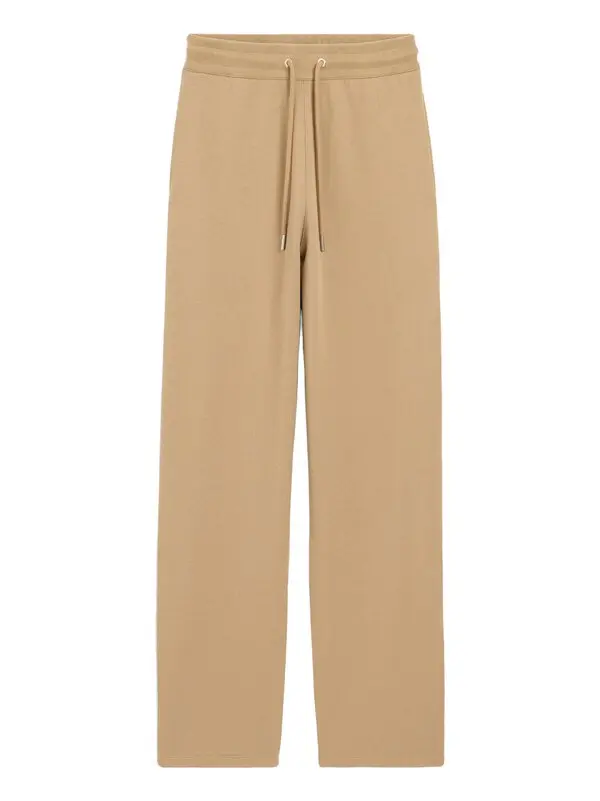 AMI Paris Beige Cotton Track Pants - Mastic Beige/black