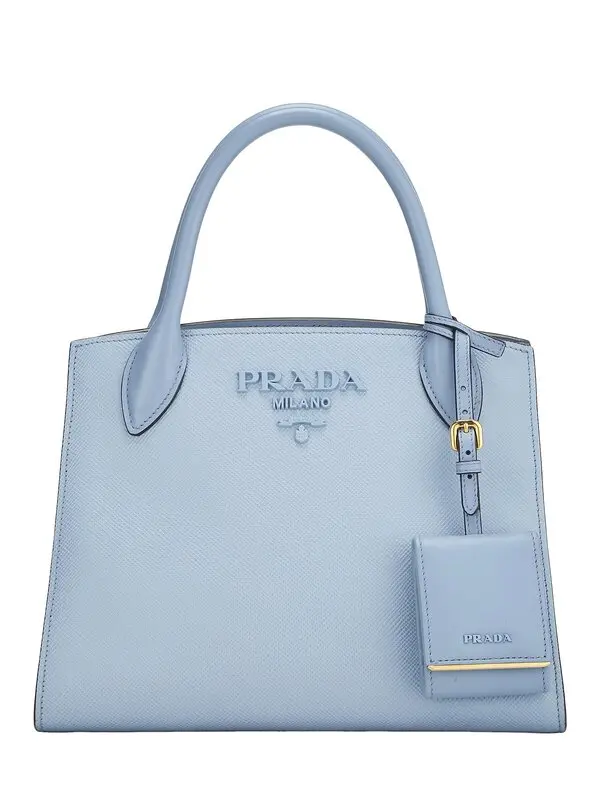 Prada Saffiano Leather Monochrome Bag - Blue