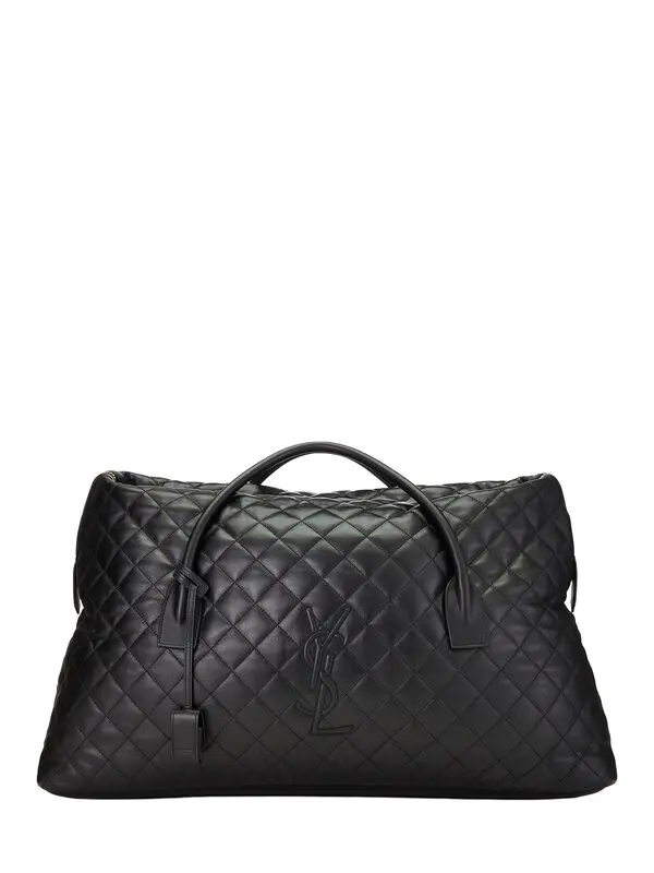 Saint Laurent Calfskin Es Giant Travel Bag - Black
