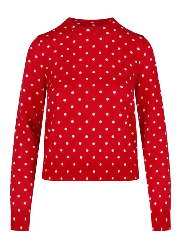 Comme Des Garçons Polka Dot Wool Sweater - Red