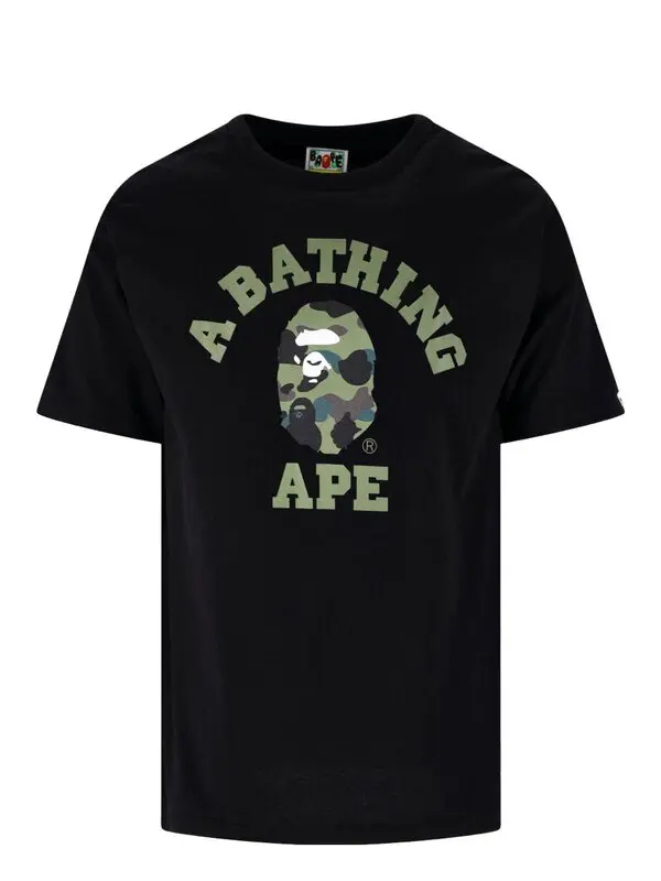 A BATHING APE Camo Ape Graphic T-shirt - Black