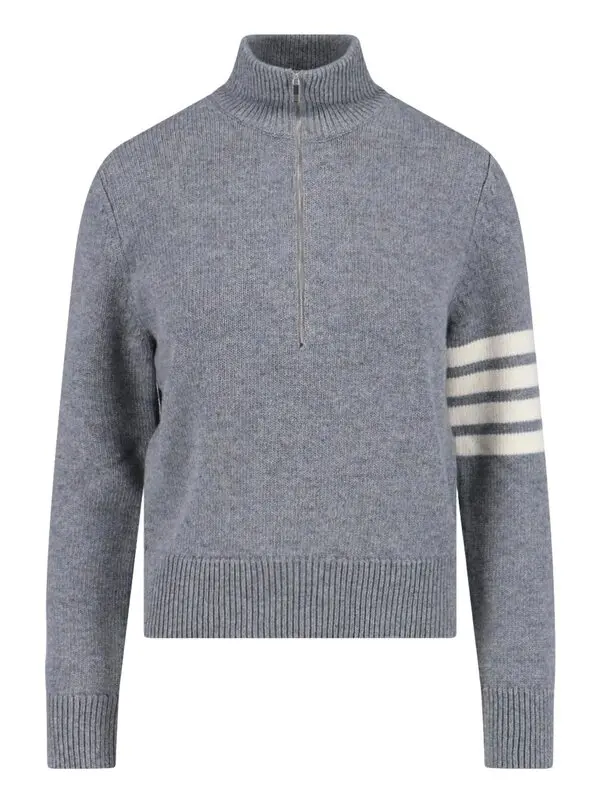 Thom Browne 100% Virgin Wool Crewneck Sweater For - Grey