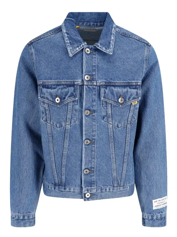 GALLERY DEPT. Washed Denim Jacket With Distressed Finish - Blue