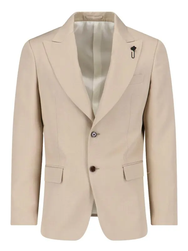 LARDINI Single-breasted Lightweight Viscose-silk Jacket - Beige