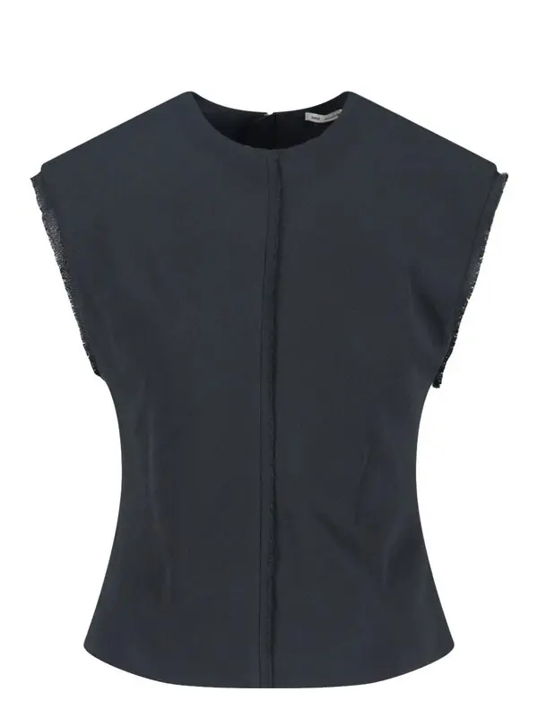 AMI Paris Viscose-blend Stretch Top - Grey