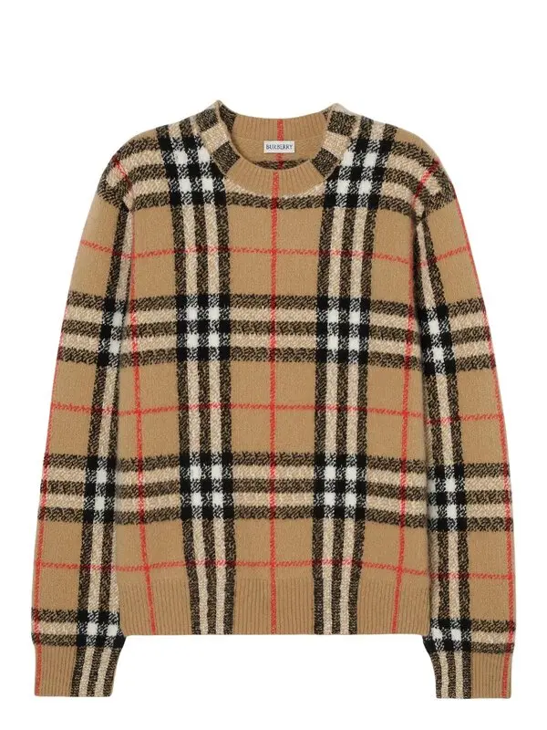 Burberry Crewneck Knit Sweater - Beige