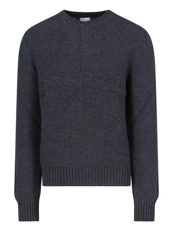 Burberry Crewneck Knit Sweater - Grey