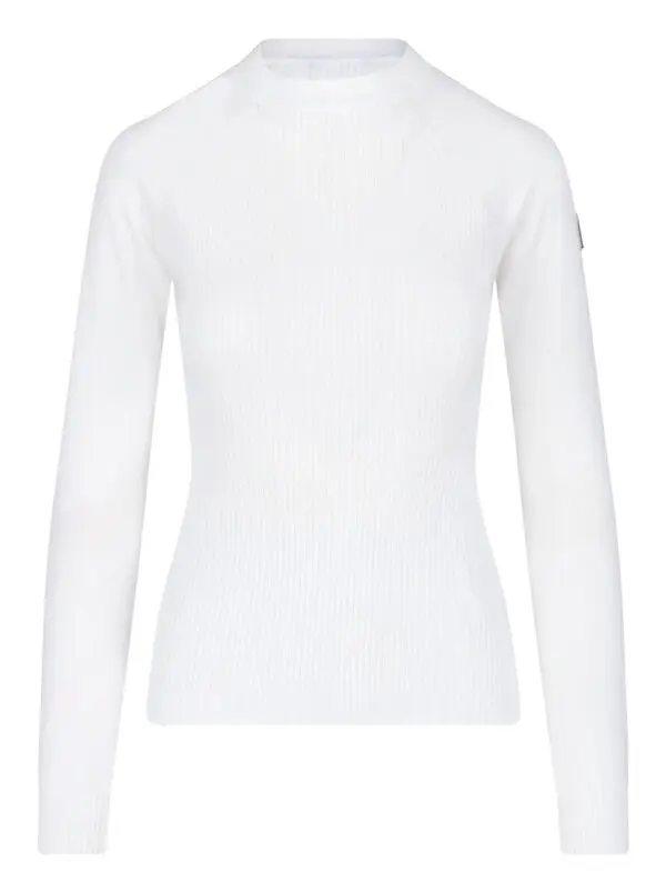Moncler Ribbed Crewneck Sweater - White