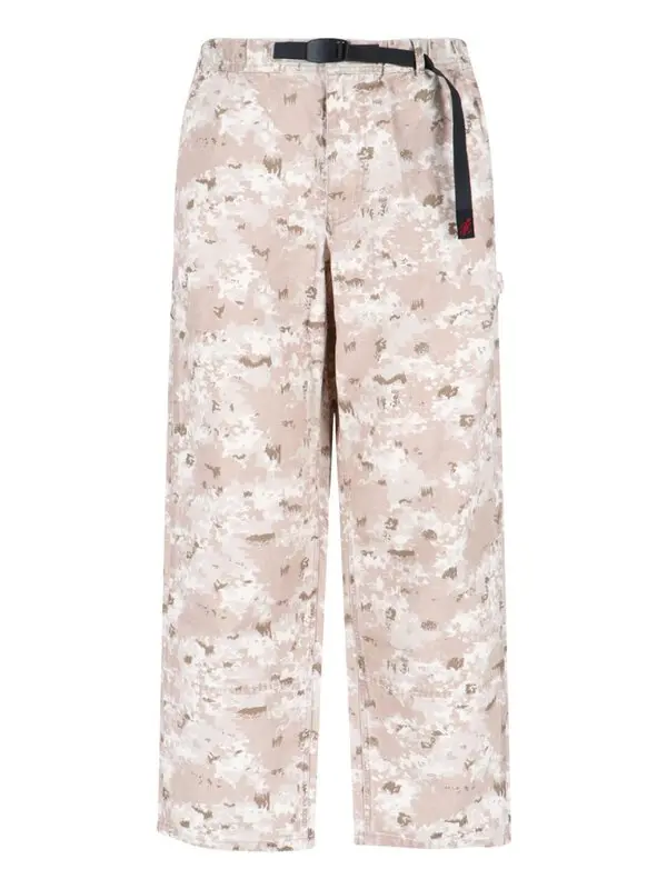 Gramicci Cotton Hemp Blend Trousers With Integrated Belt - Beige