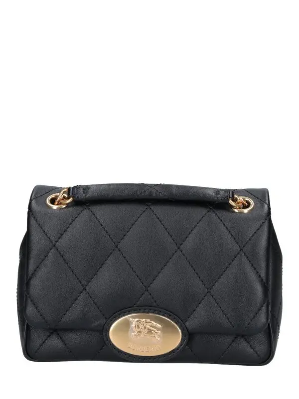 Burberry Grain Leather Mini Shoulder Bag - Black