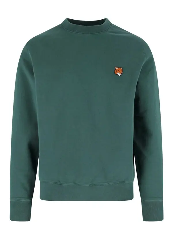 Maison Kitsuné 100% Cotton Crewneck Pullover - Green