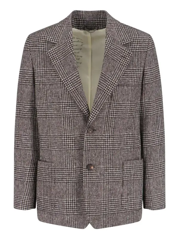 GOLDEN GOOSE Wool-blend Checked Blazer - Brown