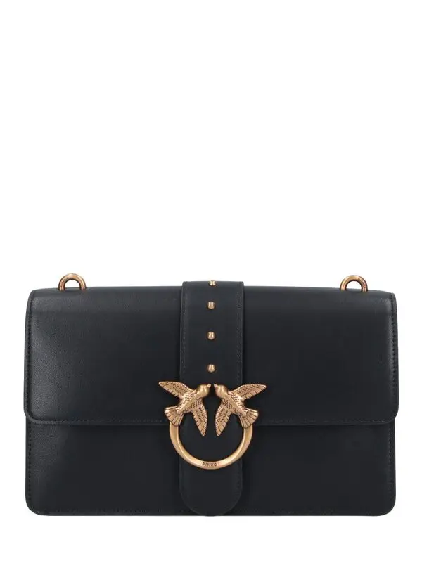 Pinko Leather Shoulder Bag - Black