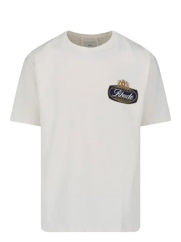 Rhude Graphic Crest Cotton T-shirt - White