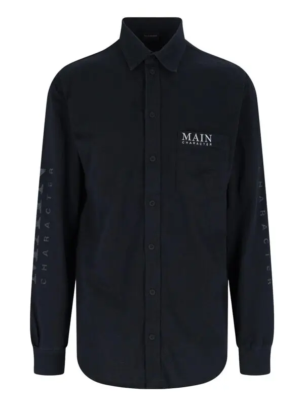 Balenciaga Inspired 100% Cotton Shirt For - Black