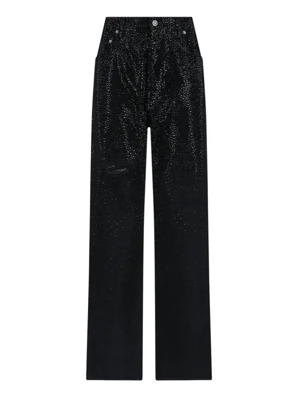 GOLDEN GOOSE Denim Jeans With Rhinestone Embellishments - Black
