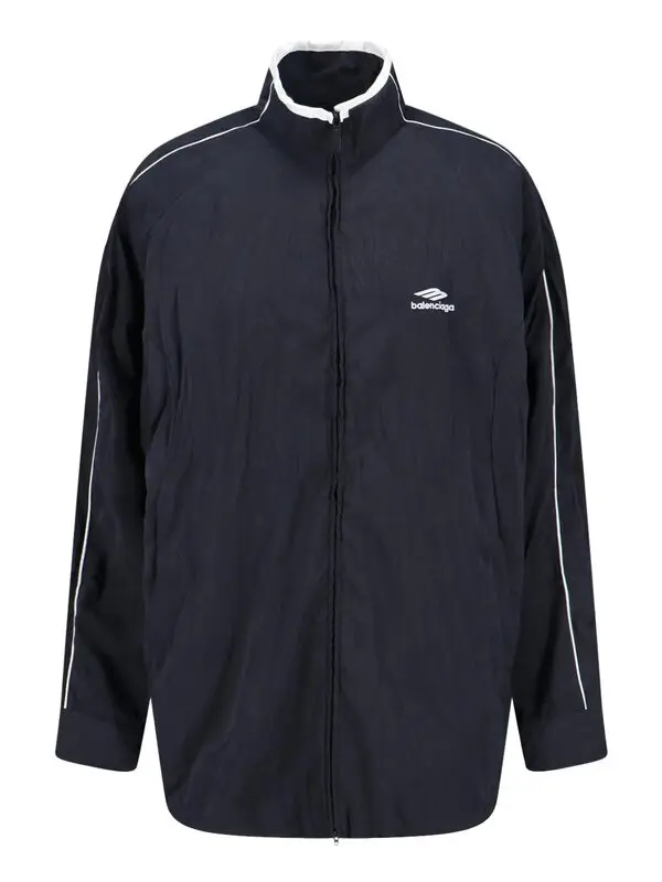 Balenciaga Logo-print Zip-front Track Jacket - Black