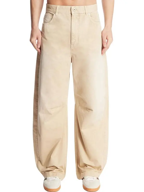 Loewe Barrel Leg Trousers - Lightbeige