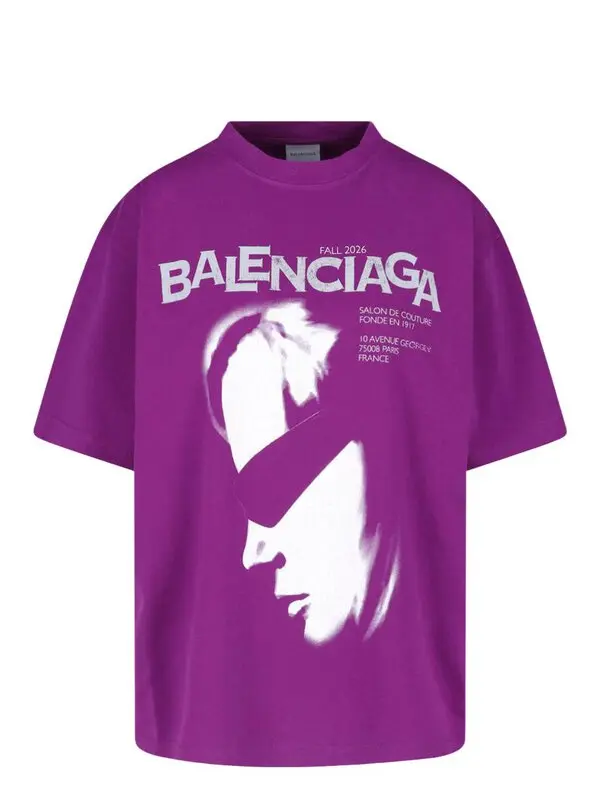 Balenciaga Stretch Cotton Polo Shirt - Violet