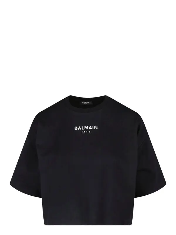 Balmain Logo Cotton T-shirt - Black