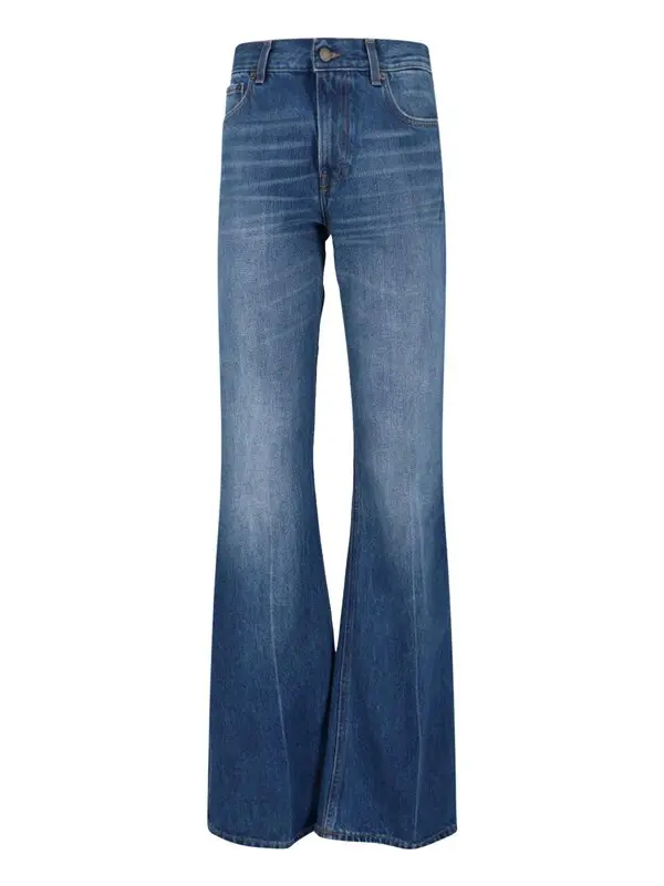 HAIKURE 100% Cotton Flared Jeans - Blue