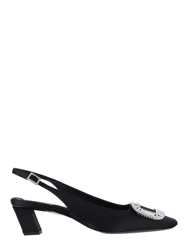 ROGER VIVIER Slingback Pumps With Embellished Buckle - Black