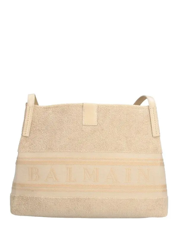 Balmain Structured Cotton Tote Bag - Beige