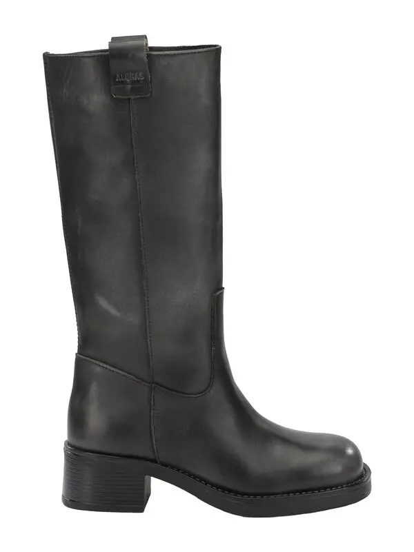 ALOHAS Tall Leather Block Heel Boots - Black