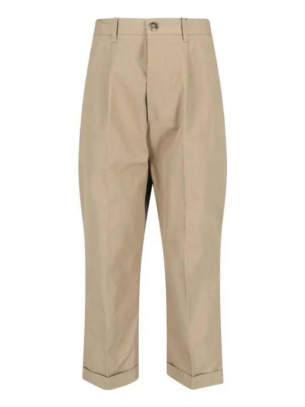AMI Paris Cotton Trousers - Beige