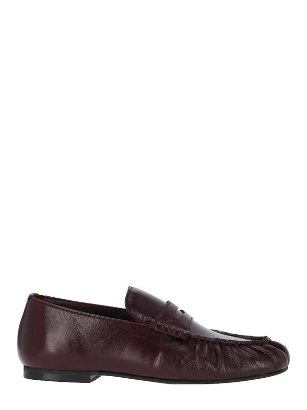 ALOHAS Leather Flat Shoes - Red