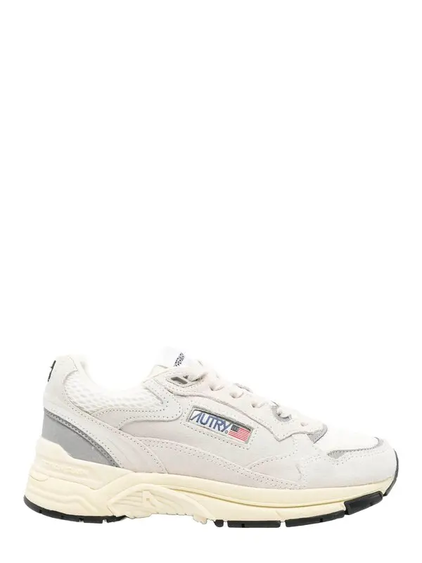 AUTRY Mesh And Leather Lace-up Sneakers - White