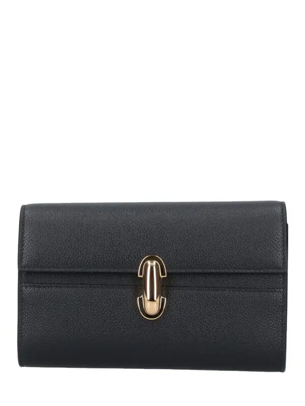 Savette Leather Clutch Bag - Black