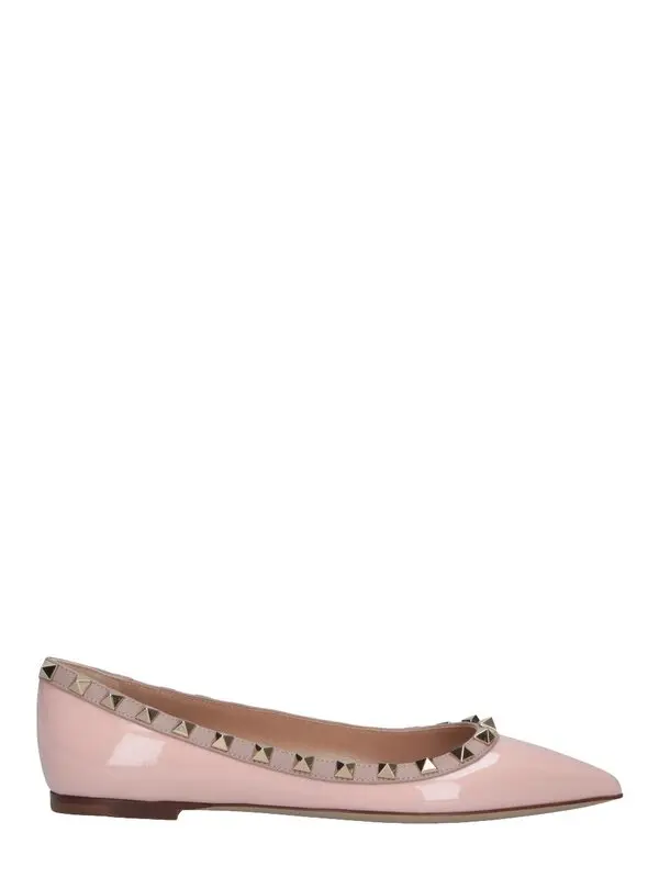 Valentino Garavani Patent Leather Studded Ballerina Flats - Pink