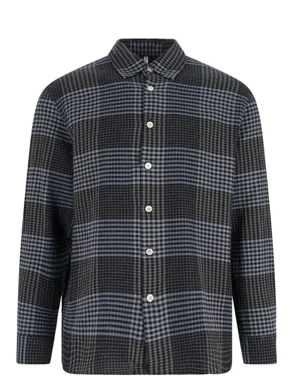 SUNFLOWER Plaid Button-up Shirt - Blue